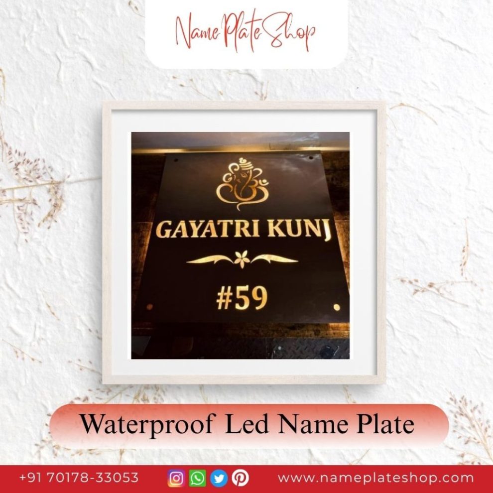 Unique Vastu Design Steel LED Nameplate | Stainless Steel