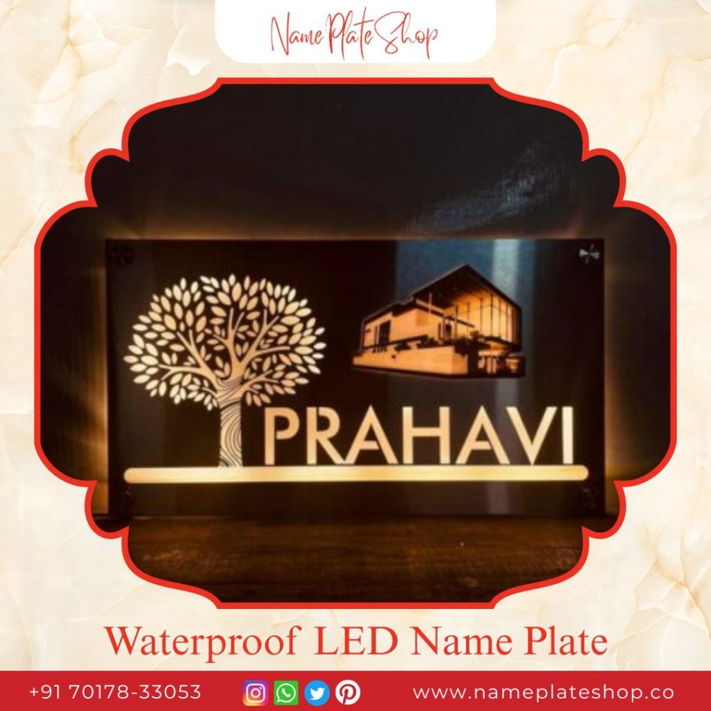 Personalized Stainless Steel Waterproof LED Name Plate