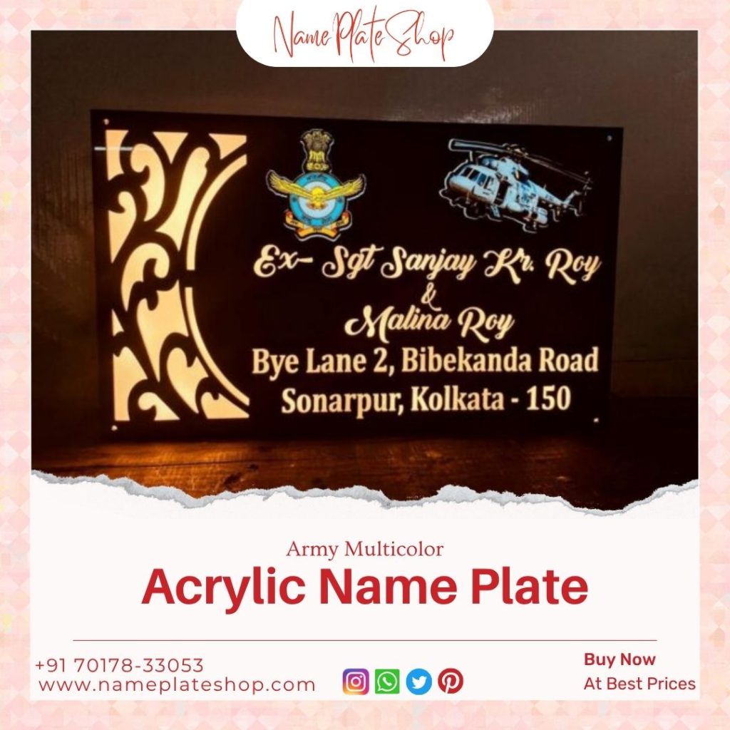 Army Acrylic Name Plate Display Patriotism with a Bold