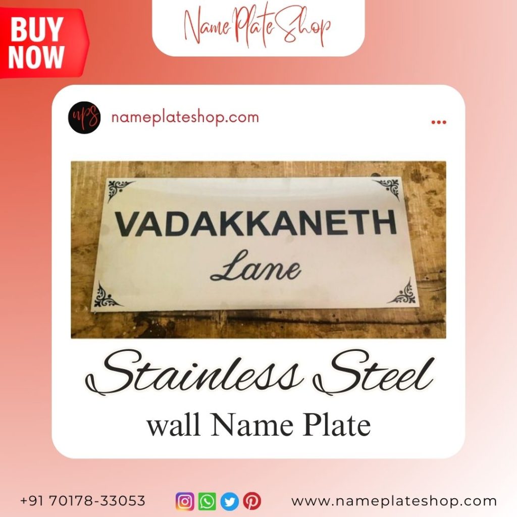 Stainless Steel Wall Nameplate for Home – Durable Elegance