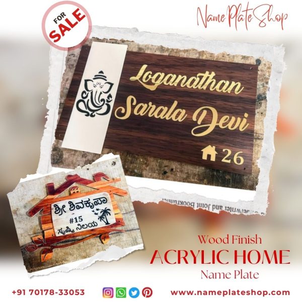 Stylish Wooden Acrylic Name Plates for Modern Homes