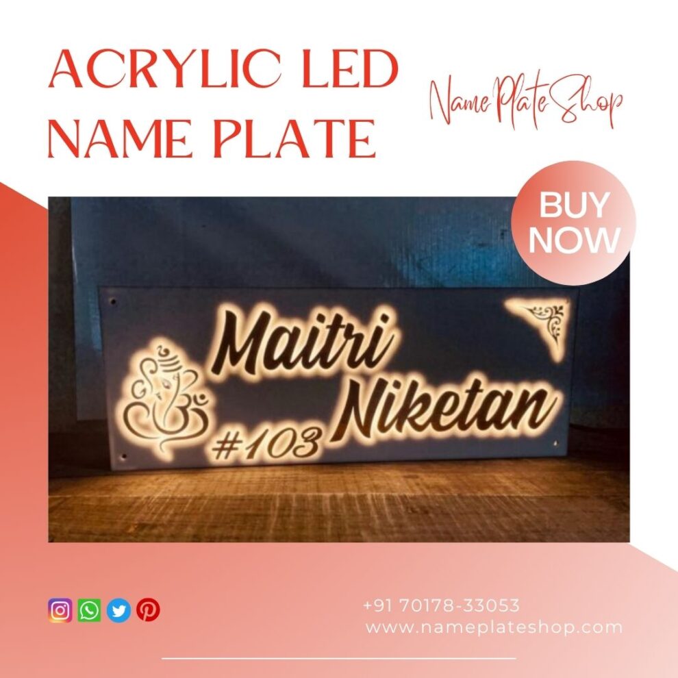 Acrylic LED Name Plate: Stunning Designs, Custom Ideas
