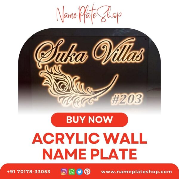 Stylish Acrylic Wall Name Plate for Modern Homes