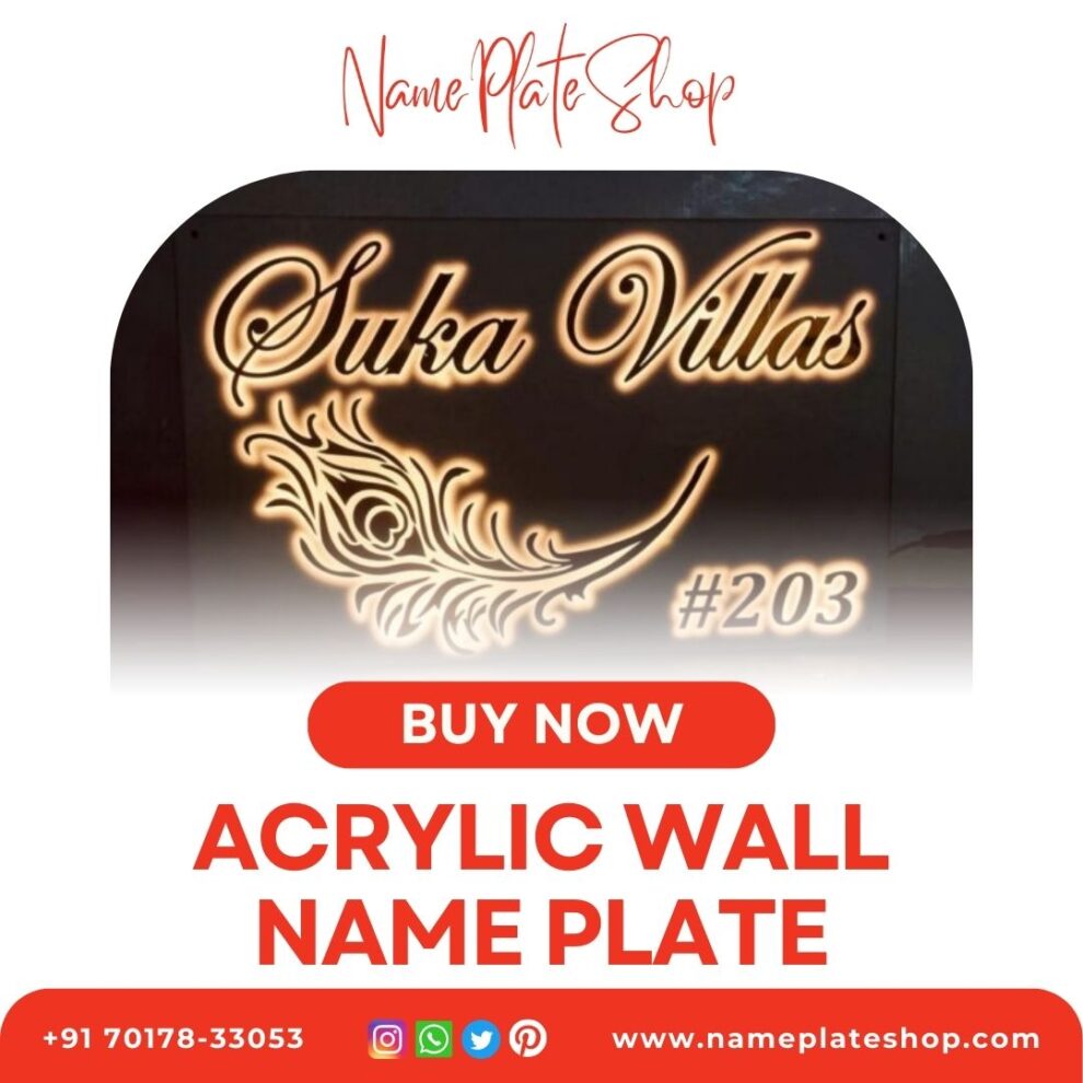 Stylish Acrylic Wall Name Plate for Modern Homes