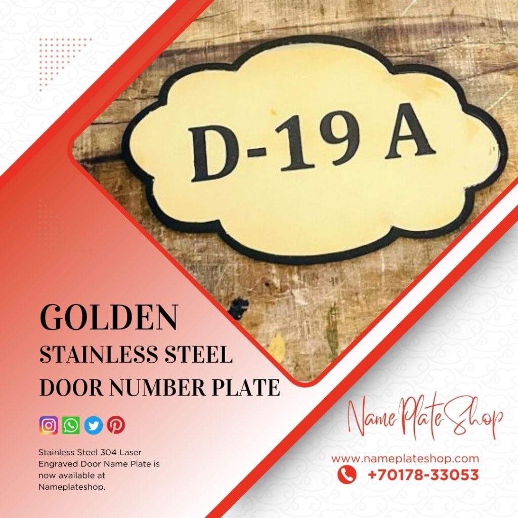 Stainless Steel Door NumberPlate —Stylish, Durable & Custom