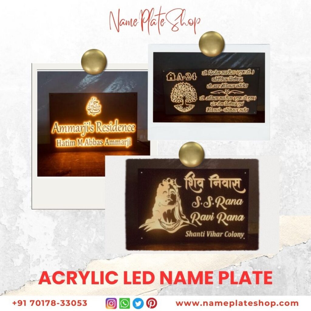New Acrylic LED Name Plate – Extra Stylish & Customizable – Nameplate Shop