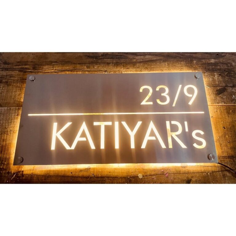 Stylish Personalized LED Name Plate for Your Home or Office