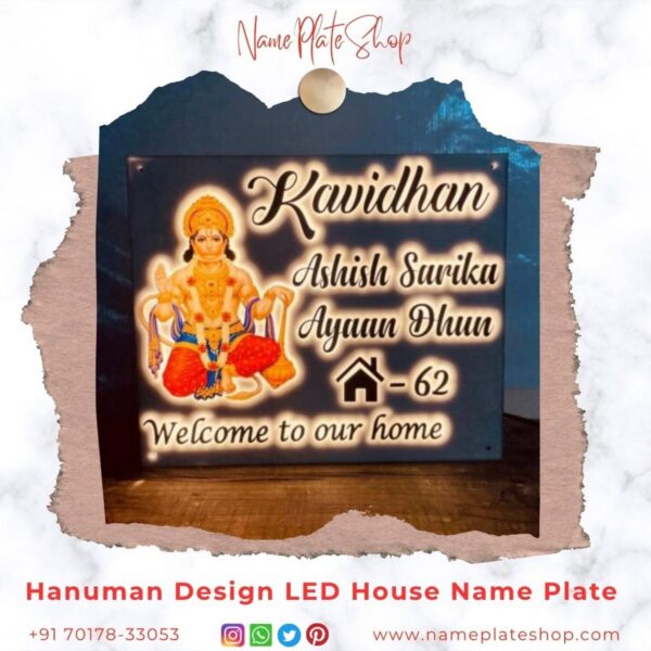 Hanuman Design Name Plate – Extra Divine Home Décor