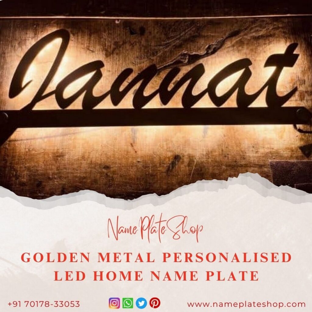 Luxury Personalised LED Name Plate | Stylish Home Décor