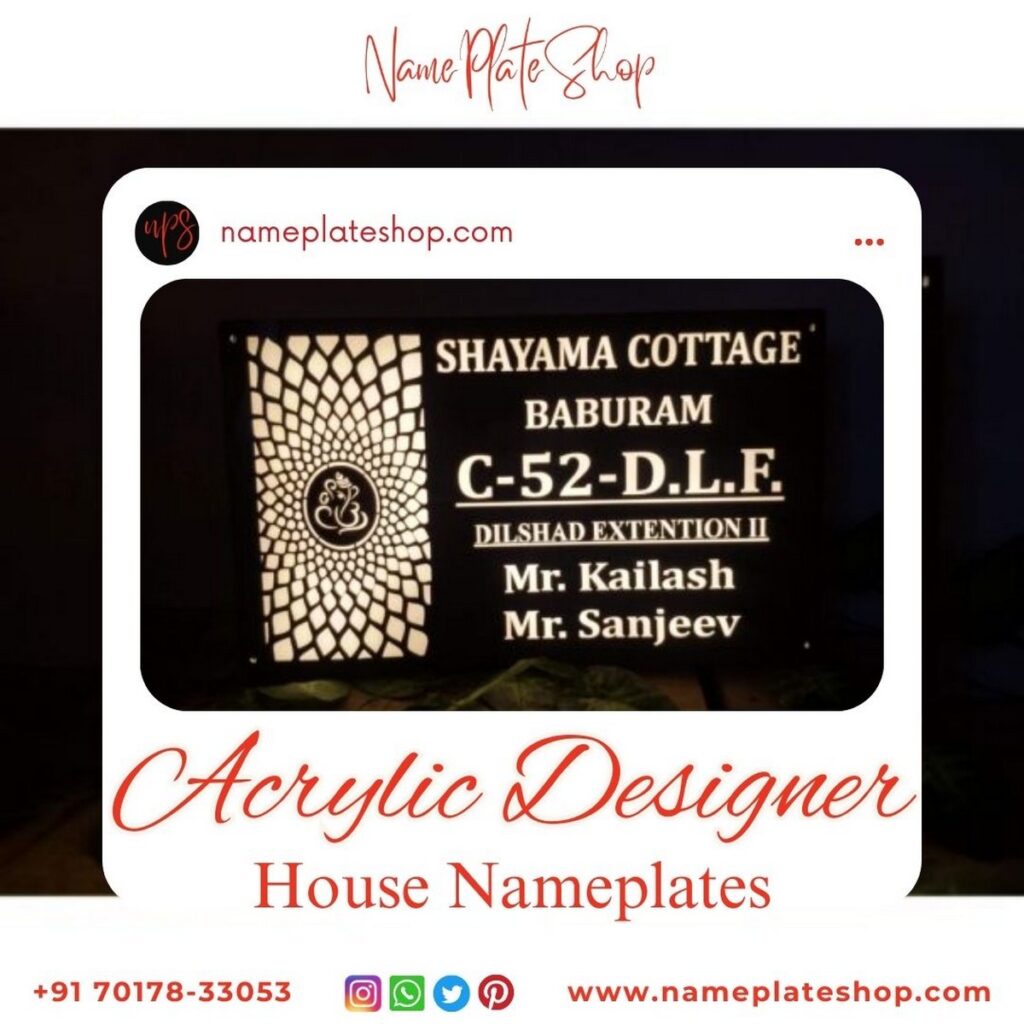 Luxury Acrylic Designer House Nameplates for Modern Homes
