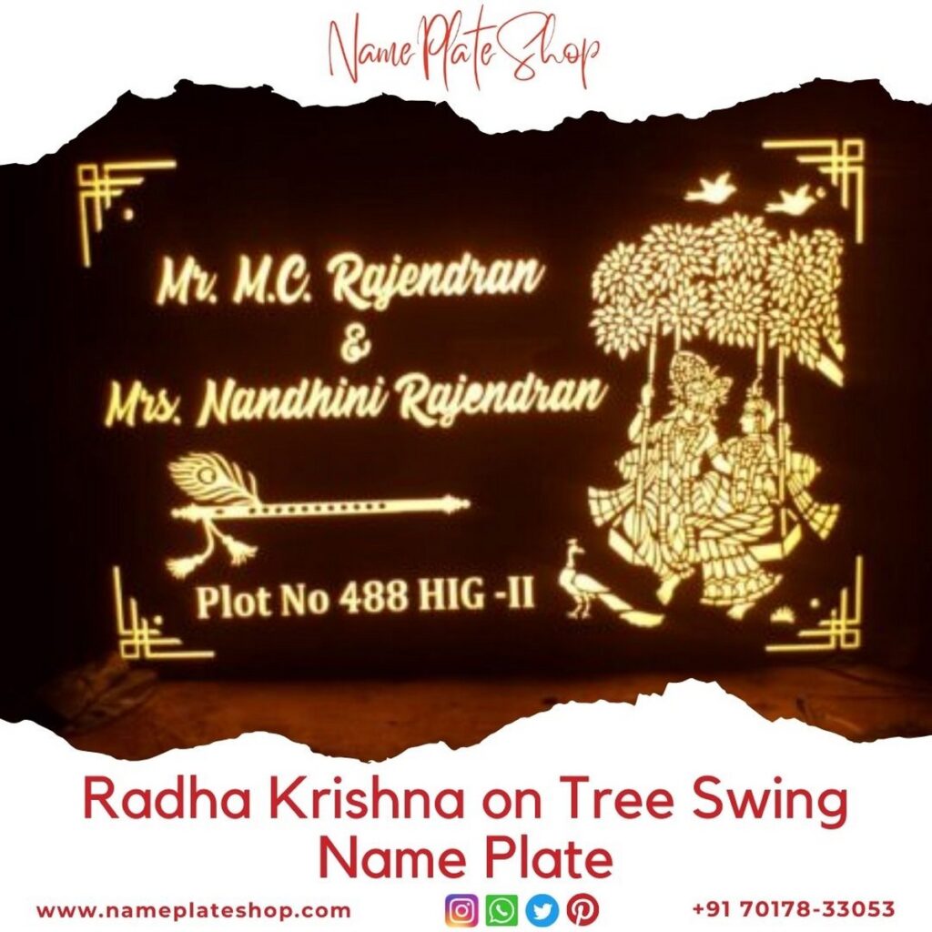 Amazing Radha Krishna Nameplate Designs to Bring Divine Love