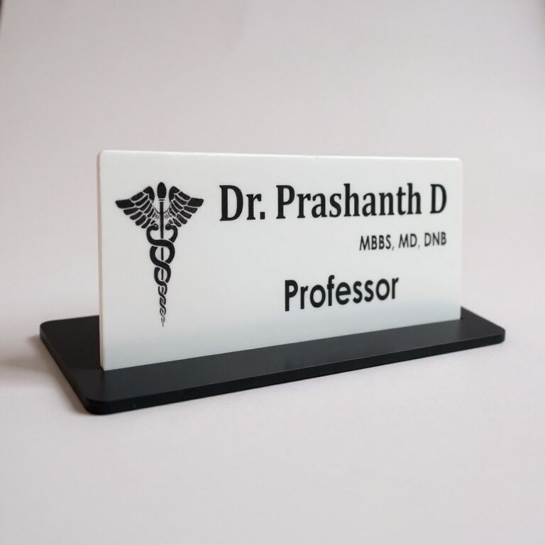 Premium Doctor Desk Nameplate | Dr. Prashanth D