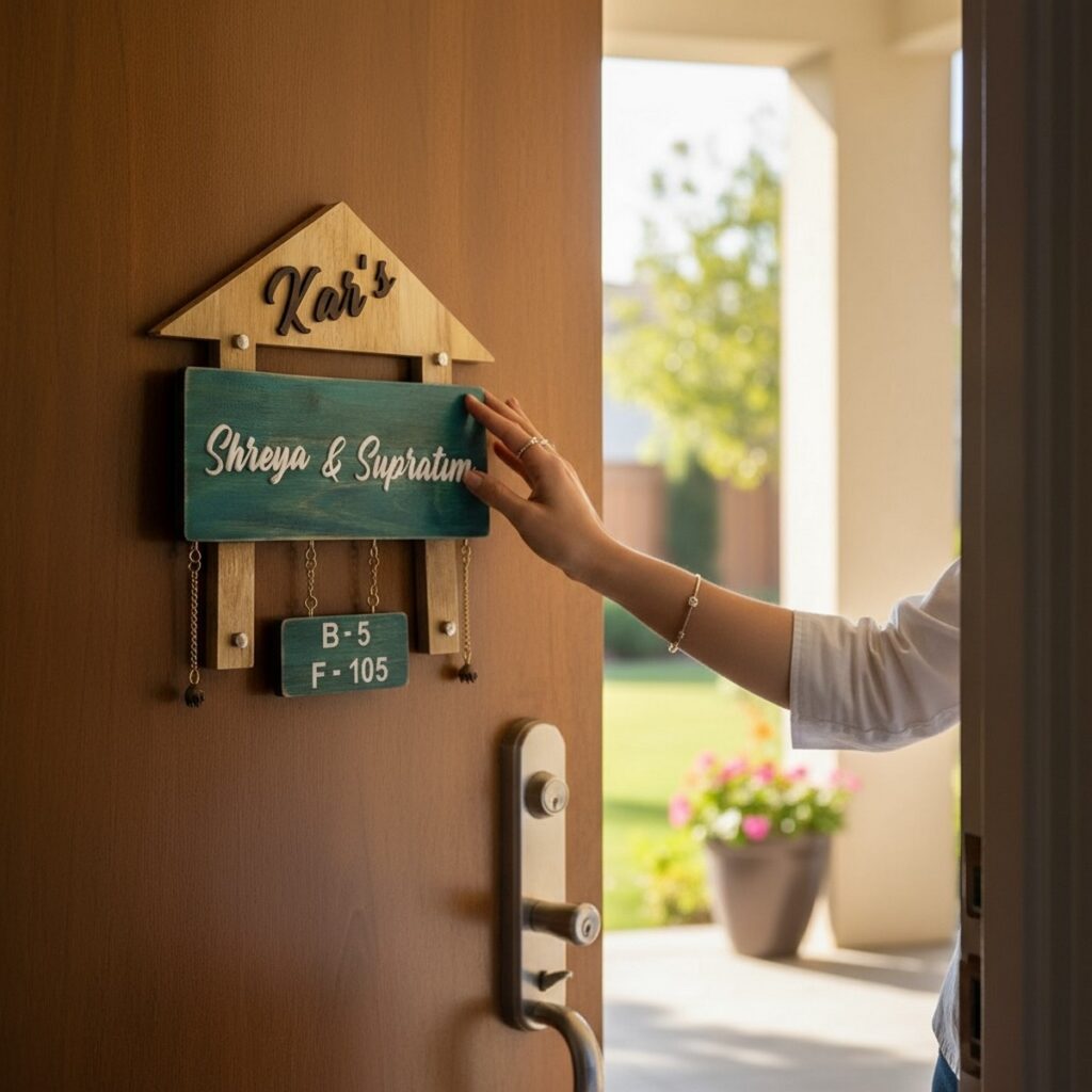 Joshi’s Personalized Wooden House Nameplate – Premium