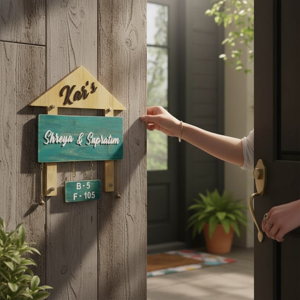 Joshi’s Personalized Wooden House Nameplate – Premium