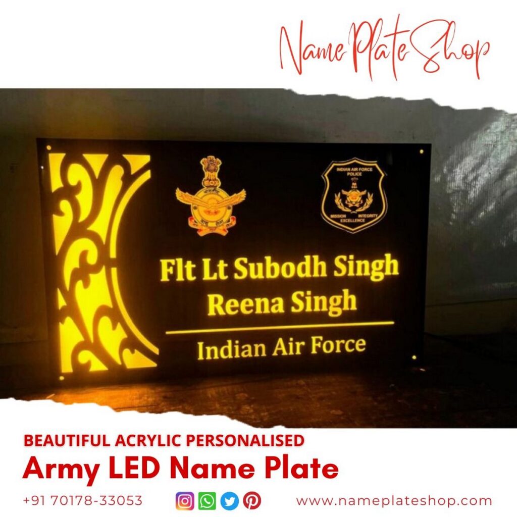 Personalised Army LED Nameplate | Unique Custom LED Plates