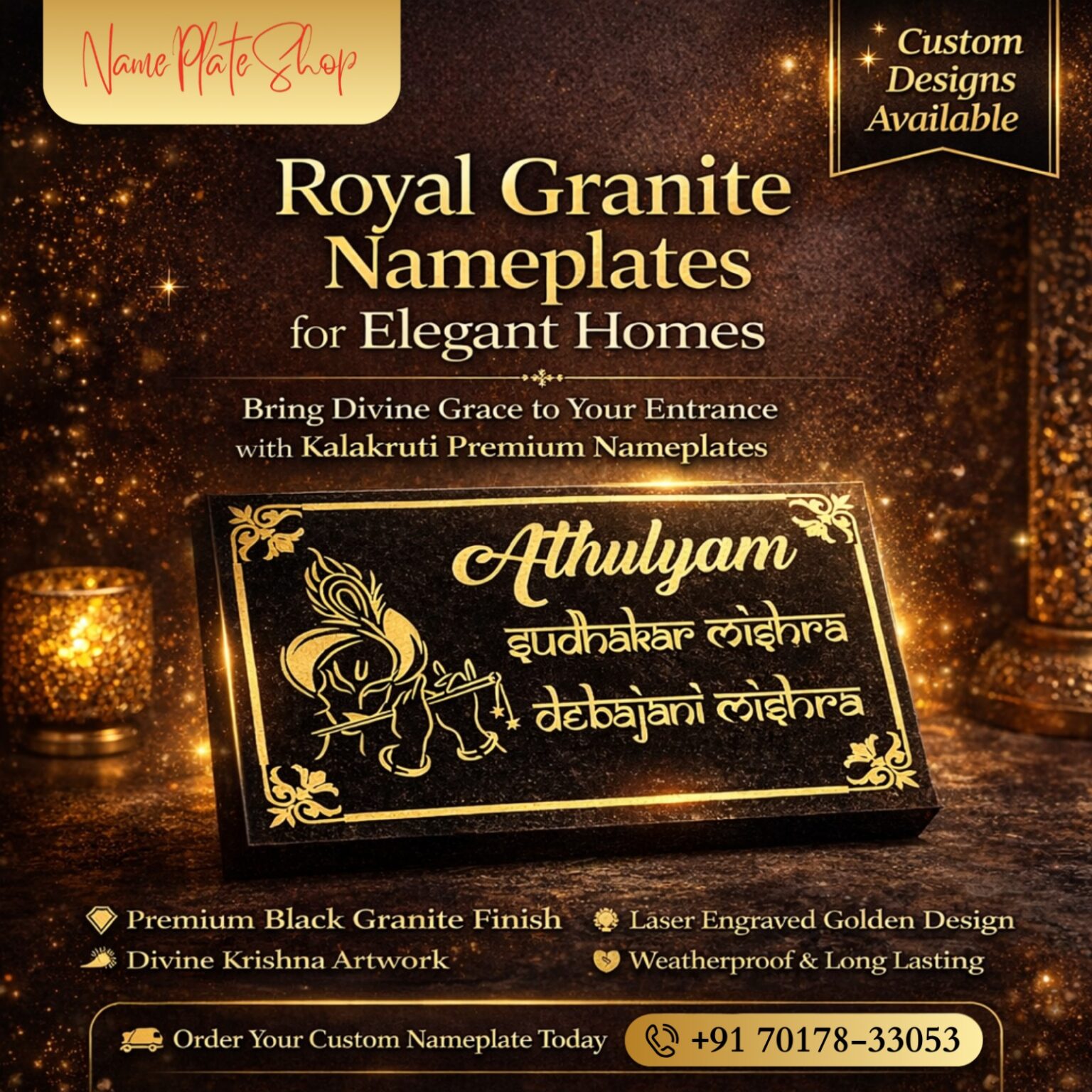 New Royal Granite Nameplates – Premium Black Granite