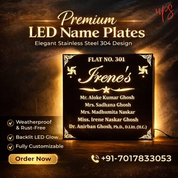 Customizable LED Home Name Plate – Illuminated Nameplate